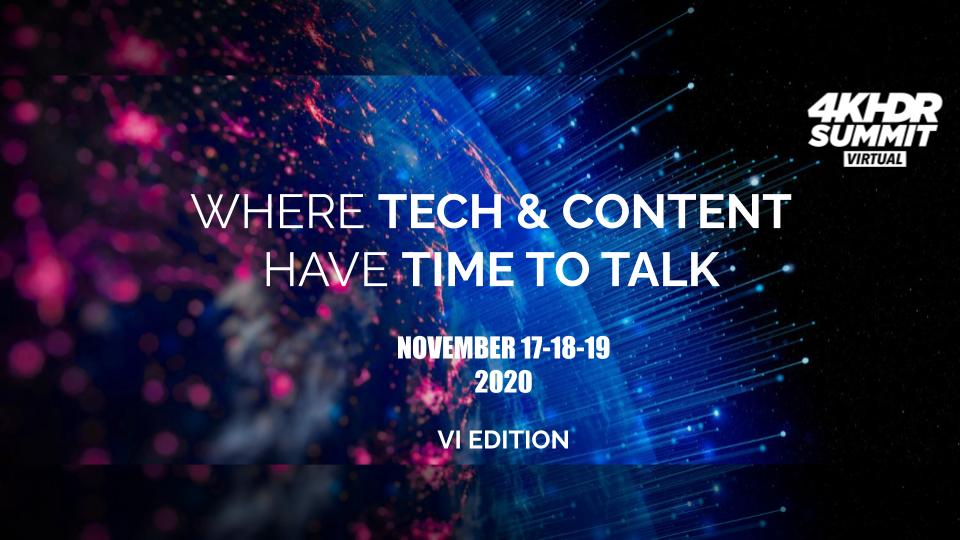THE 4K HDR SUMMIT 2020 OPENS REGISTRATION FOR ATTENDEES FOR ITS 6TH ...